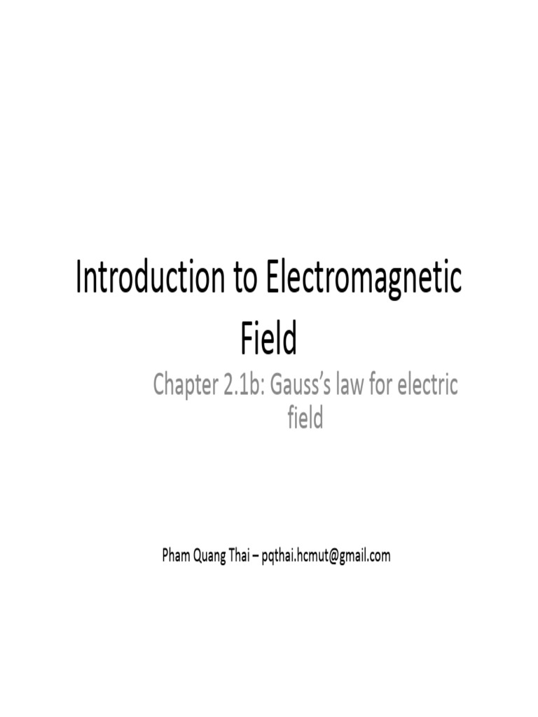 EMF 2-1b Gauss Law Electric Field | PDF