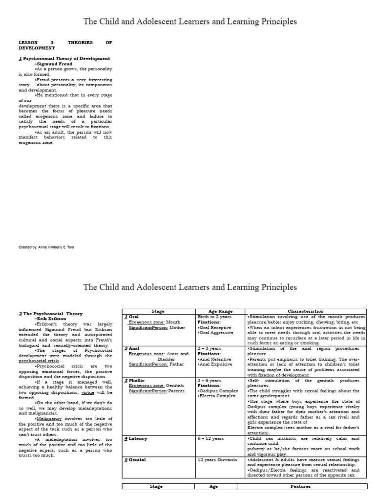 The Child and Adolescent L3 | PDF | Cognitive Development | Reason