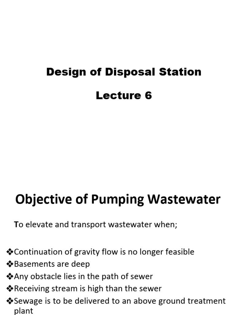 Lec 6 | PDF | Pump | Pumping Station
