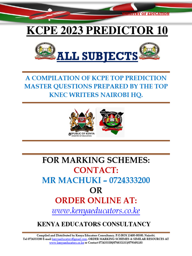 Kcpe 2023 Top Prediction 10 | PDF