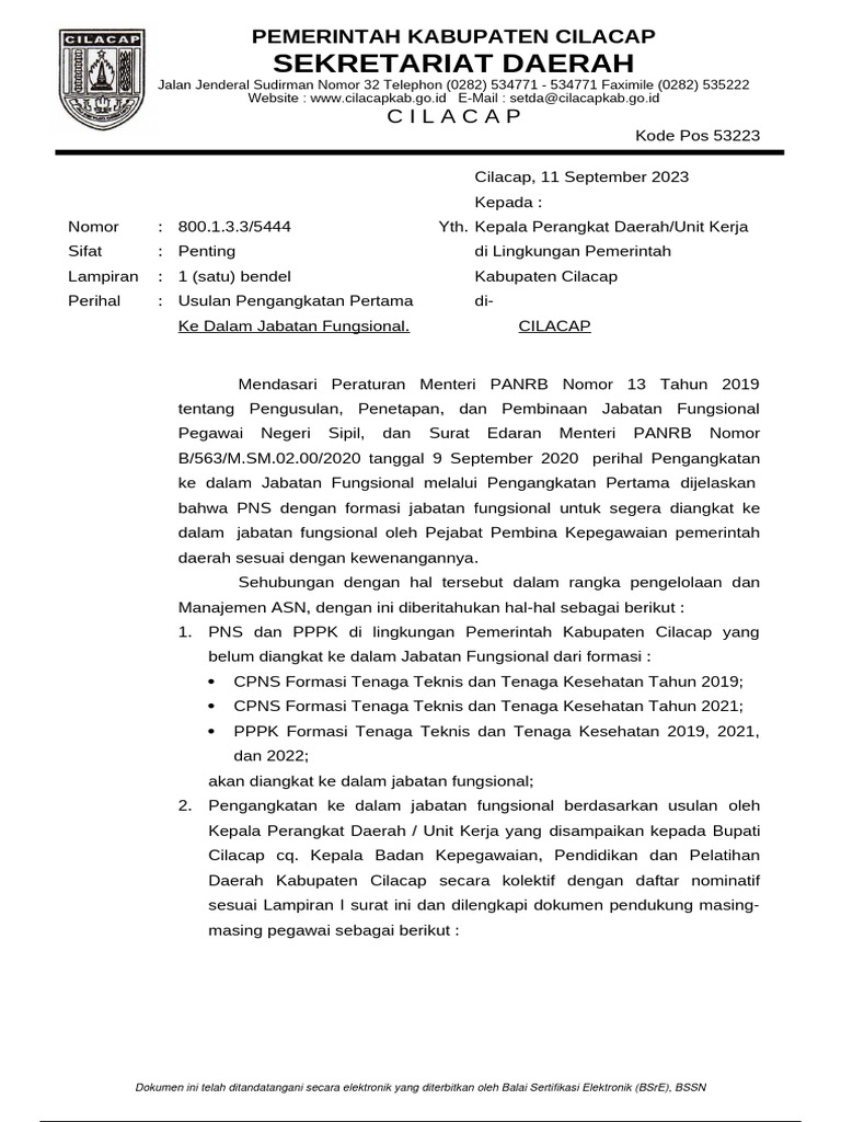 Usulan Pengangkatan Pertama Jabfung | PDF