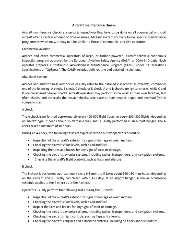 Aircraft Maintenance Check | PDF | Aerospace Engineering | Aeronautics