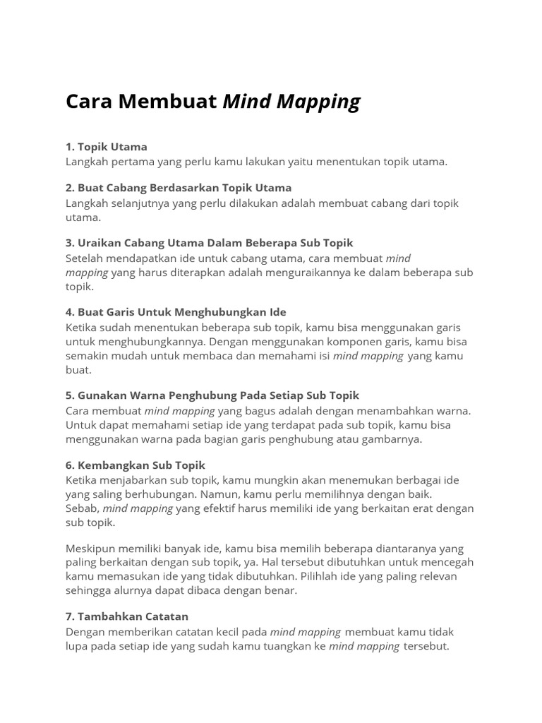 Cara Membuat Mind Mapping | PDF Cara Membuat Mind Mapping | PDF