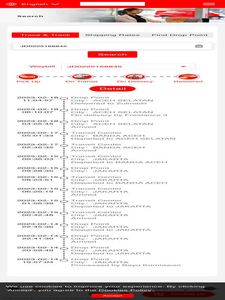 J&T Express Tracking Details for Aceh | PDF