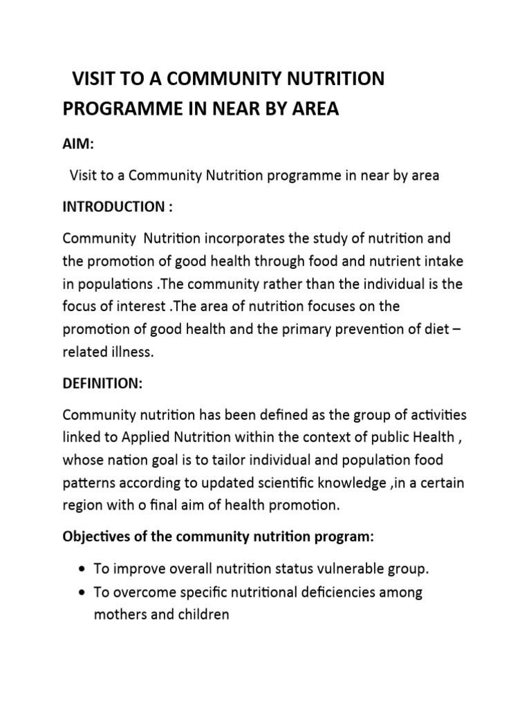 Community Nutrition | Download Free PDF | Nutrition | Diet & Nutrition