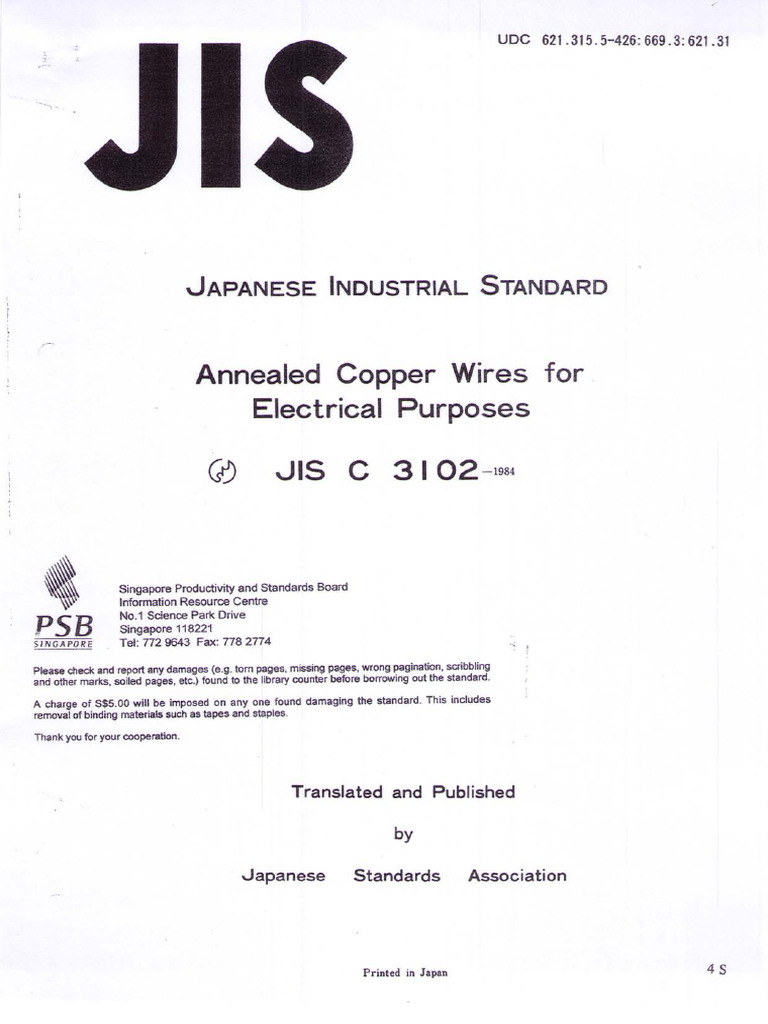 Jis C 3102 - 1984 | PDF