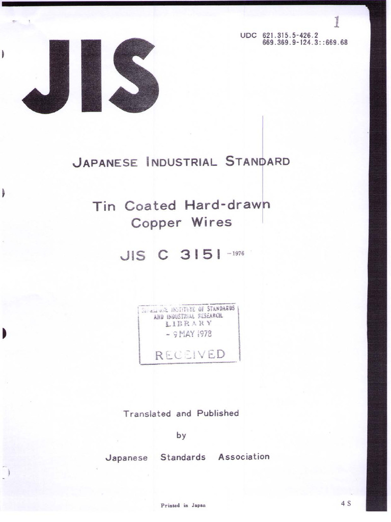 Jis C 3151 - 1976 | PDF