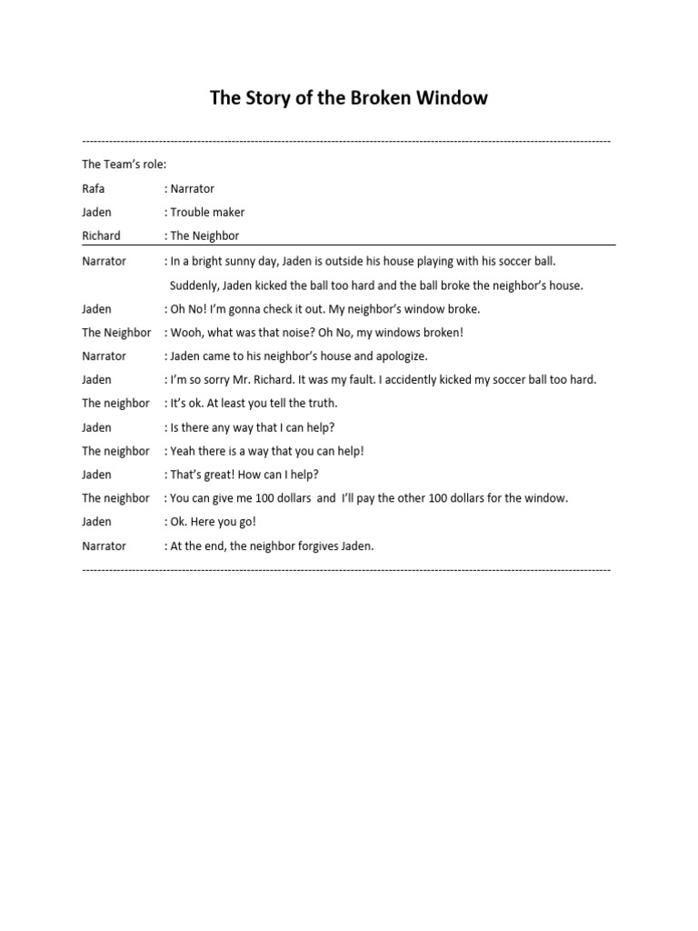 The Story of The Broken Window | PDF