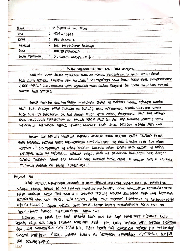 LTM VTR - Muhammad Faiz Akbar | PDF