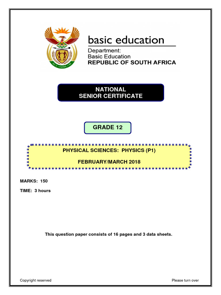 National Senior Certificate: Grade 12 | PDF