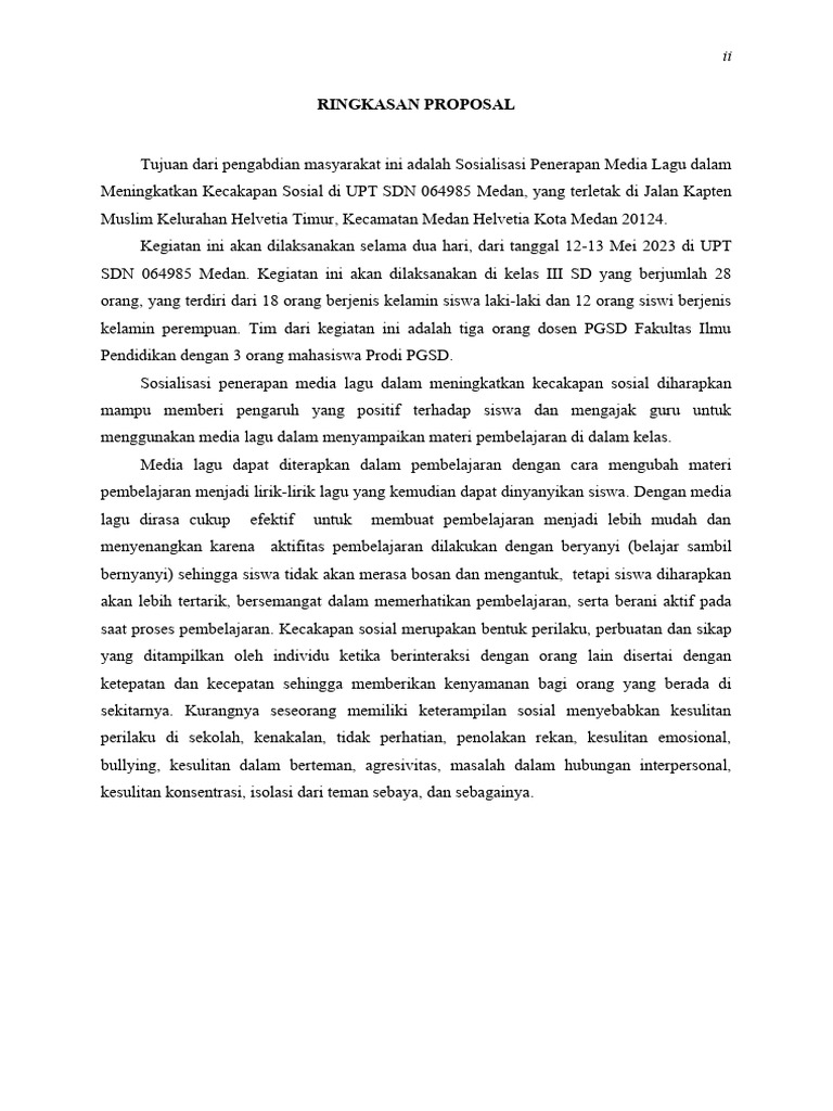 Ringkasan Proposal | PDF