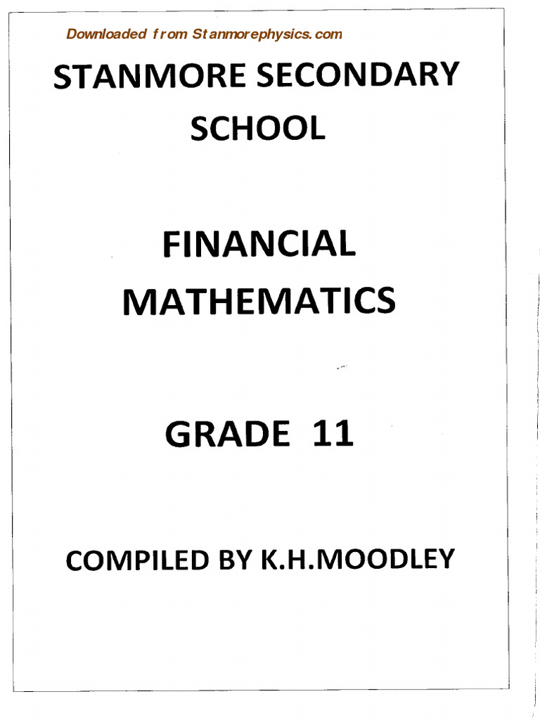 Financial Maths GR 11 | PDF