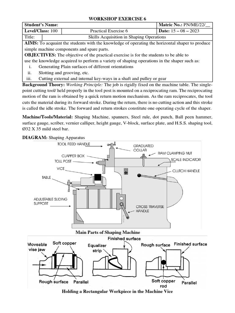 Mec 123 Practical 6-2022-23 | PDF | Equipment | Manufactured Goods