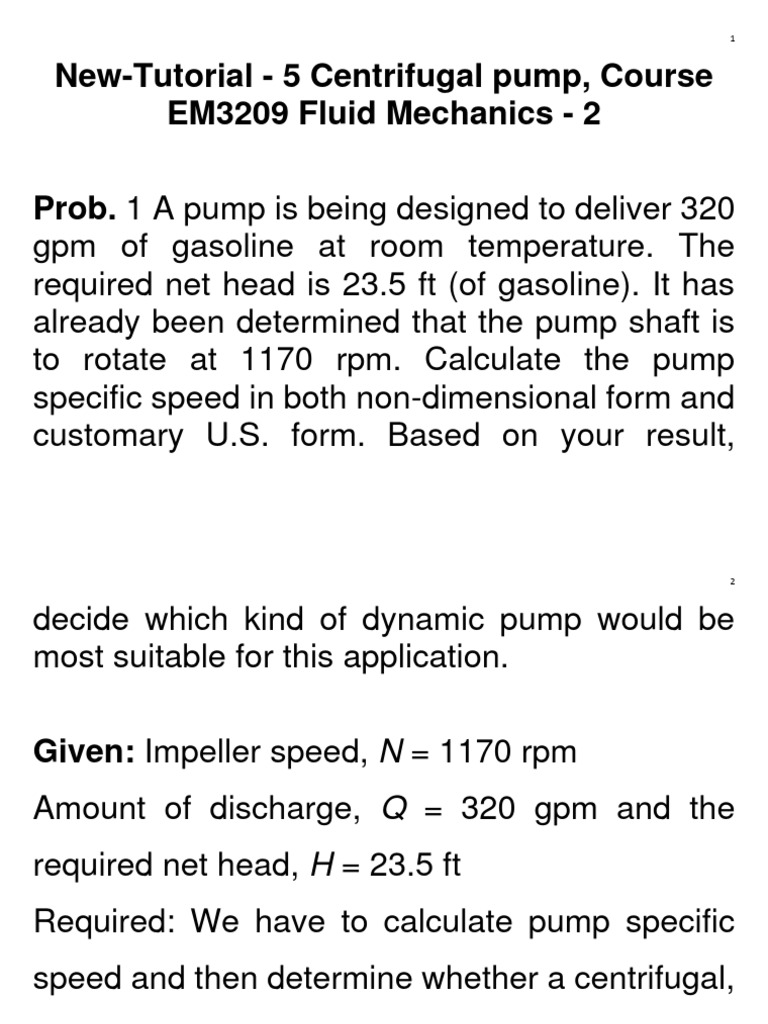 Sent-Tutorial - 5 - Solution PPP | PDF | Pump | Mechanical Engineering