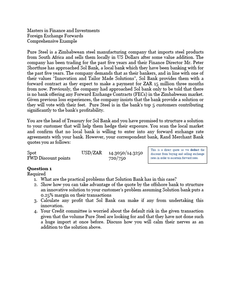 FWDS Detailed Example | PDF | Banks | Exchange Rate