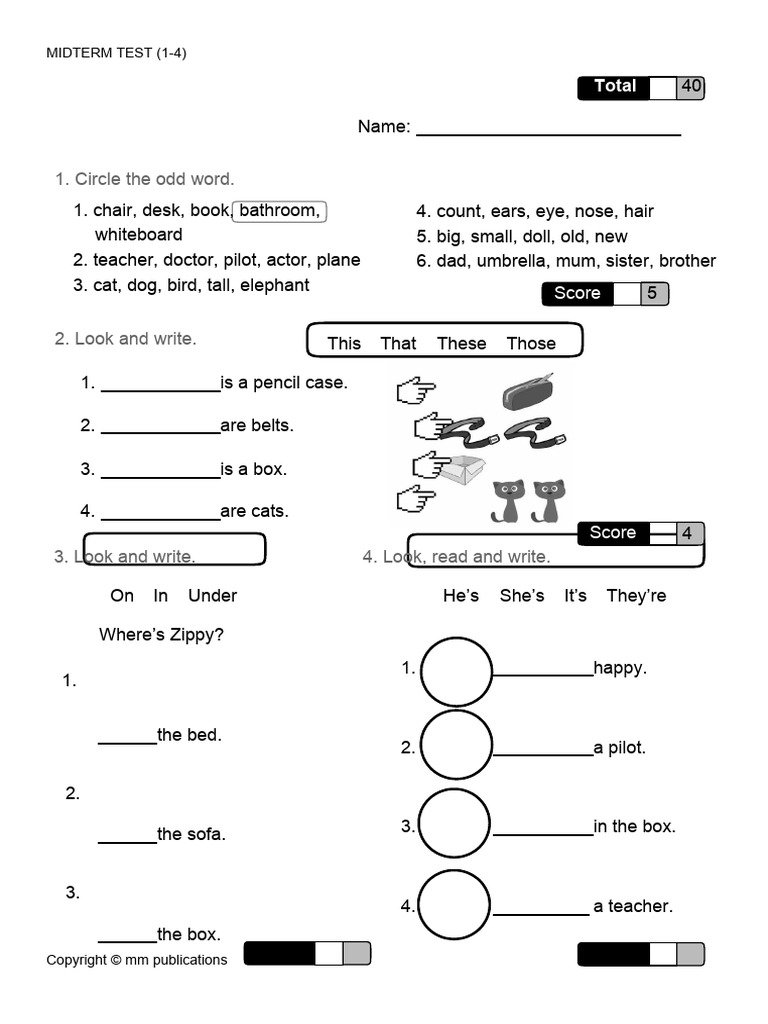 Enter The Portal Starter Midterm Test (1-4) | PDF