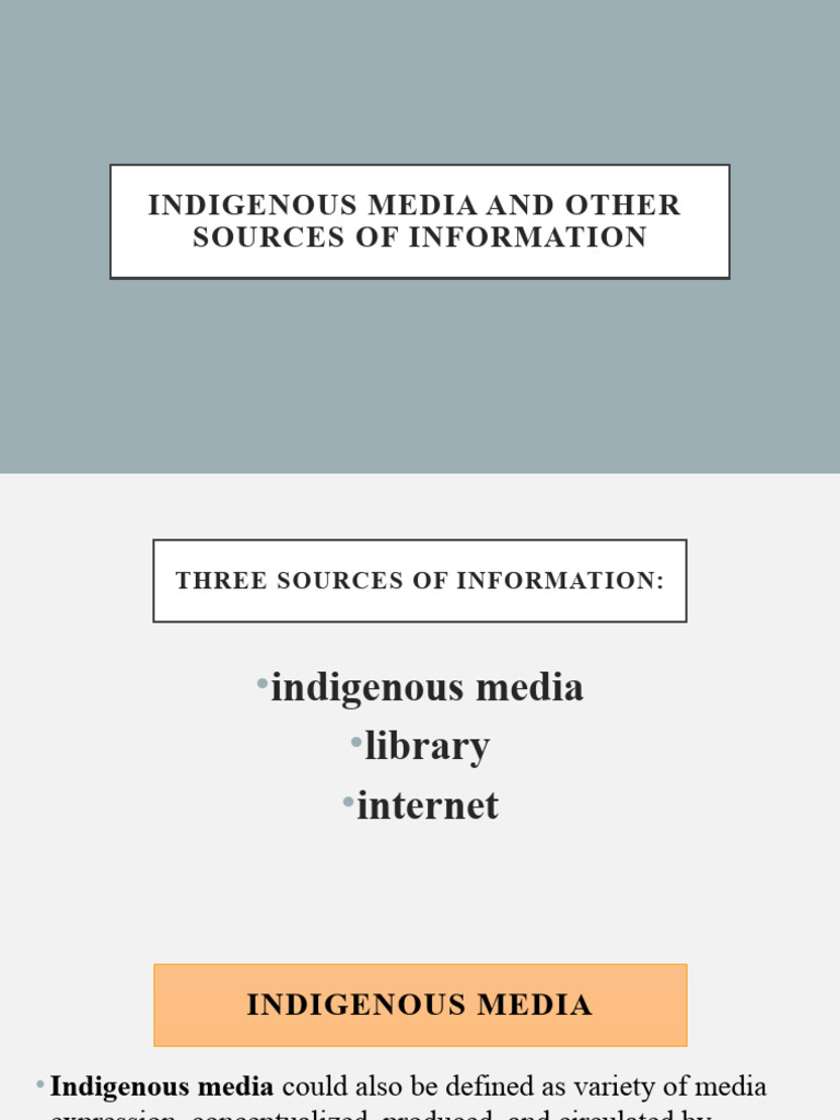Indigenous Media and Information Sources | PDF