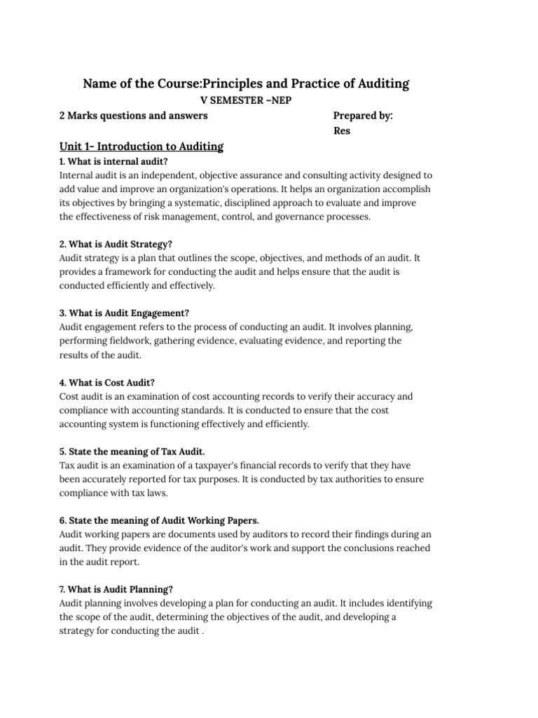 Principles and Practice of Auditing | PDF | Career & Growth | Business
