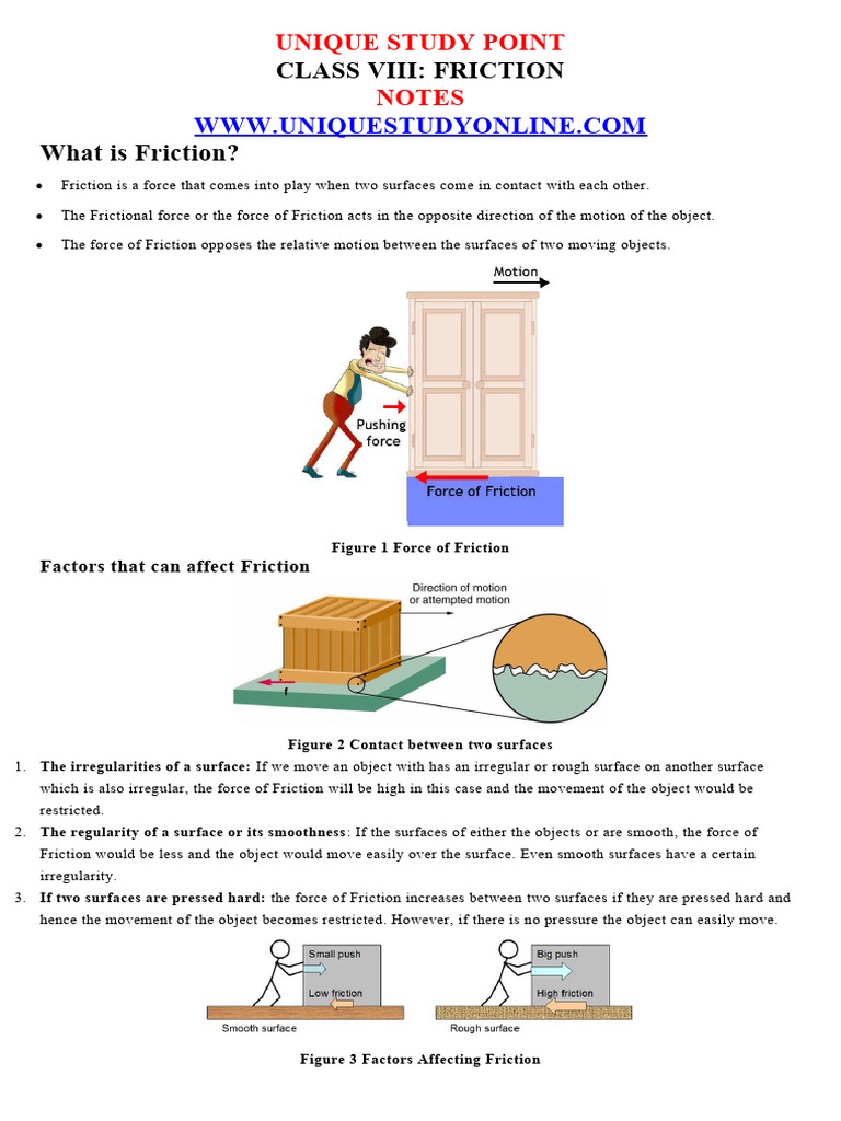 Understanding Friction: Types and Effects | PDF
