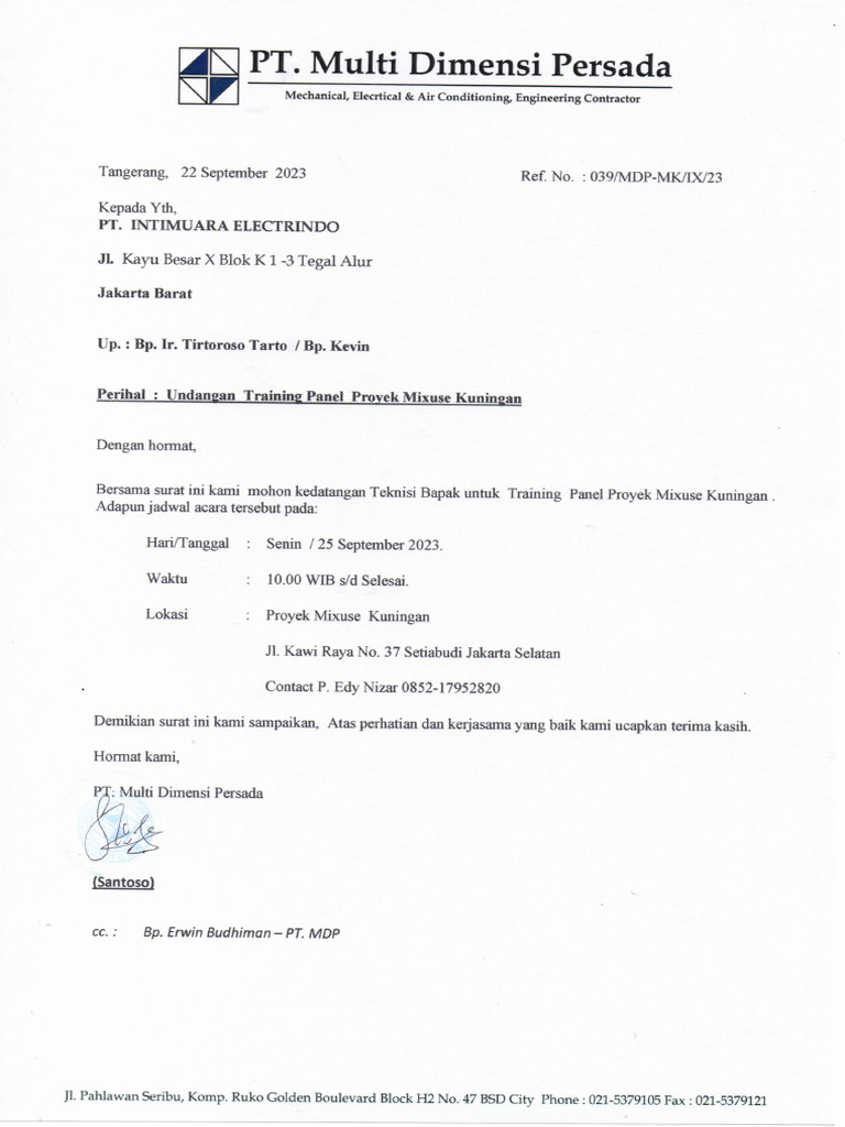 Surat-Undangan Training Panel | PDF