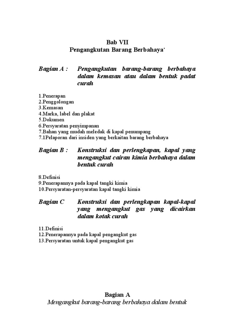 Bab VII Barang Berbahaya | PDF
