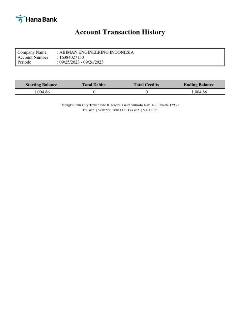 ABIMAN Engineering Account Summary | PDF | Finance & Money Management | Technology & Engineering