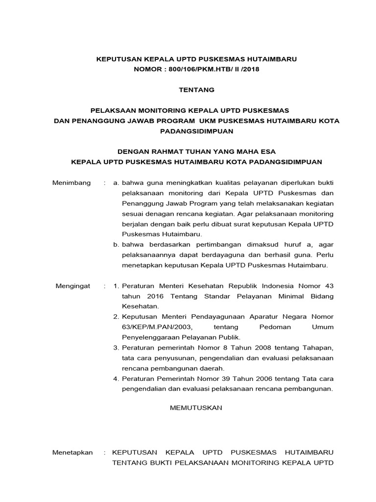 5.2.3 Ep 2 SK Pelaksanaan Monitoring | PDF