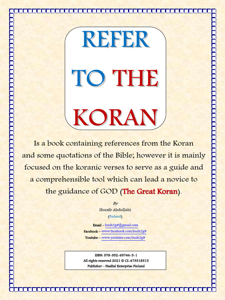 Refer To The Koran PDF | PDF