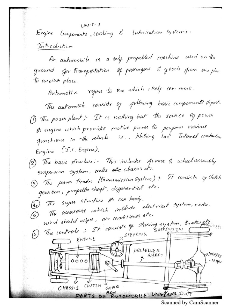 Automotive Engg Notes-1 | PDF