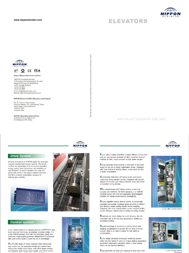 Nippon-Elevator Catalogue-1 | PDF