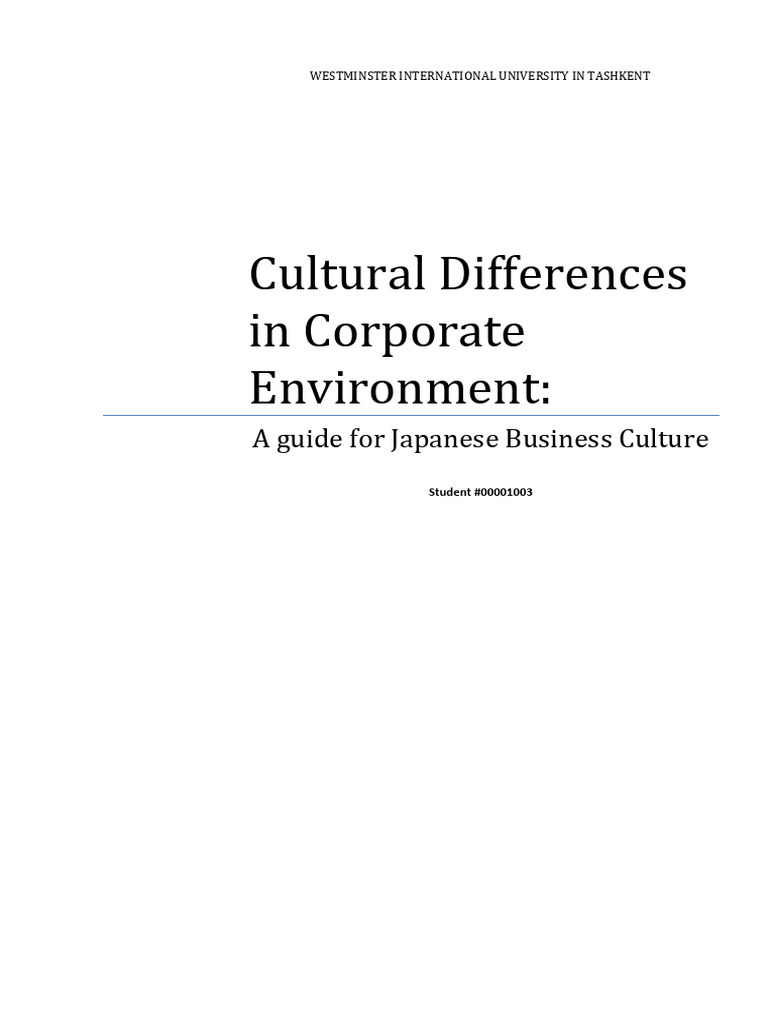Japanese Business Culture by Ernazarov A | PDF