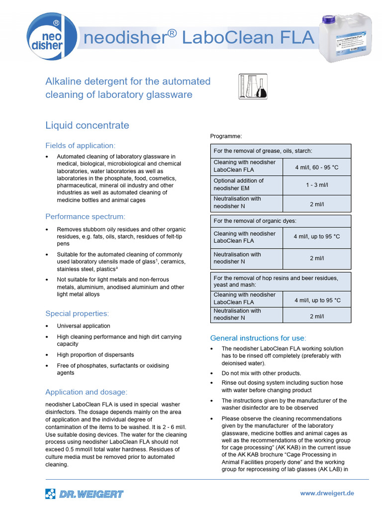 neodisher-LaboClean-FLA MB en PN4112 2019-01-25 | PDF | Purified Water ...