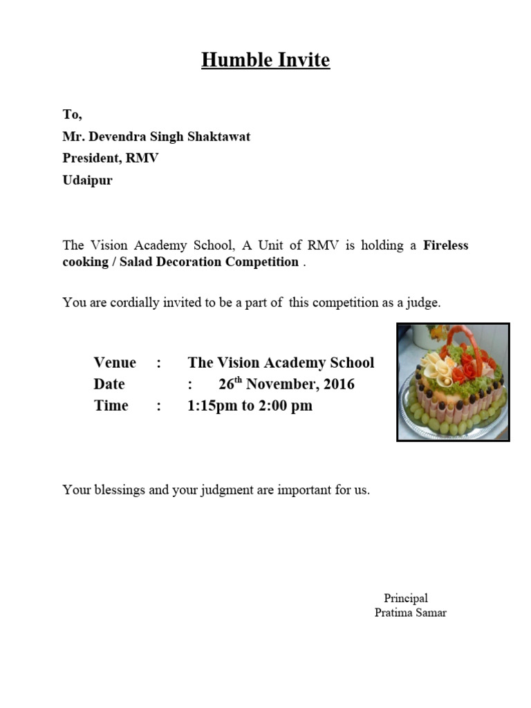 Salad Competition Invitation at TVA | PDF | Cooking, Food & Wine