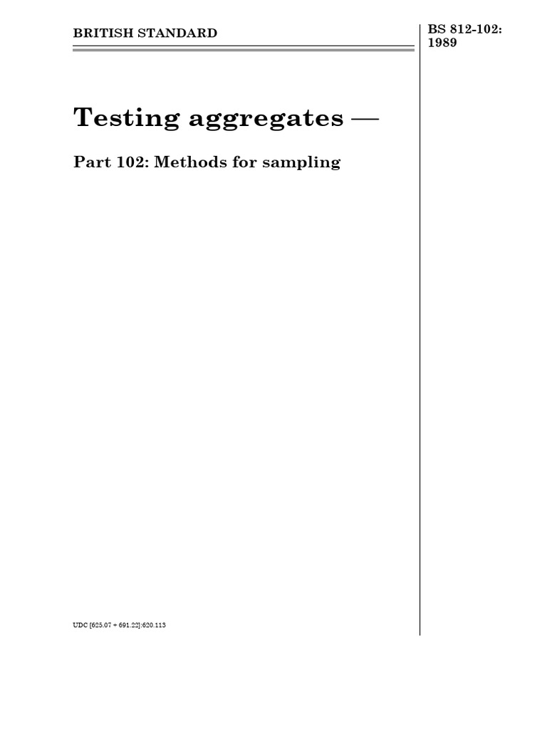 BS 812 102 1989 Testing Aggregates Methods For Sampling | PDF | Rock ...
