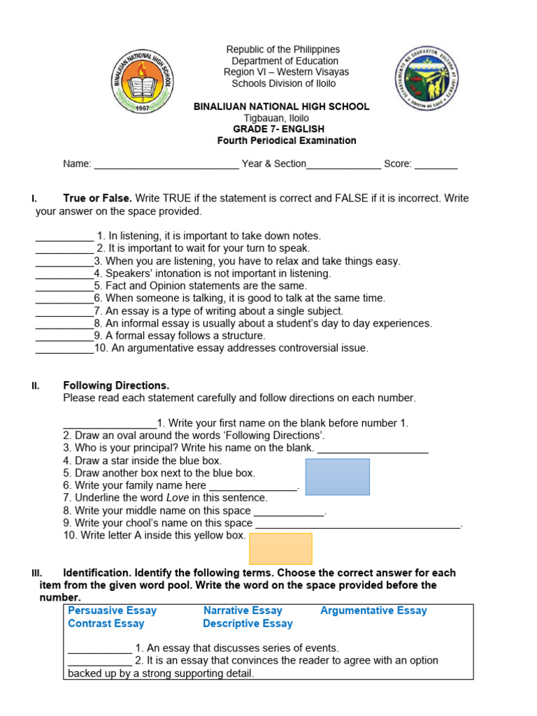 Republic of The Philippines Department of Education Region VI - Western ...