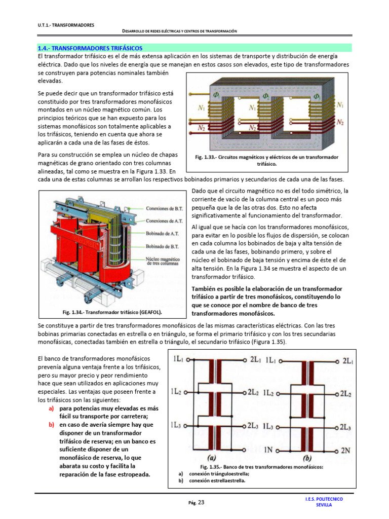 Transformadores Trifasicos | PDF | Transformador | Ingenieria Eléctrica