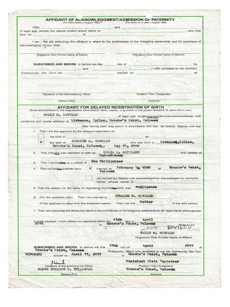 Jennalyn Birth Certificate | PDF