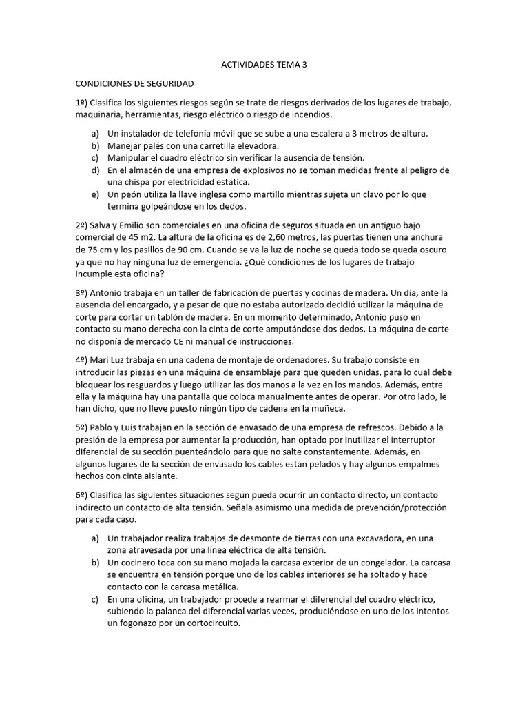 Actividades Fol Tema 3 | PDF