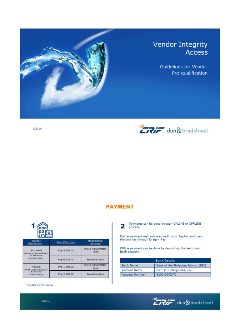 Guidelines For Vendor Pre-Qualification | PDF | Payments | Banks