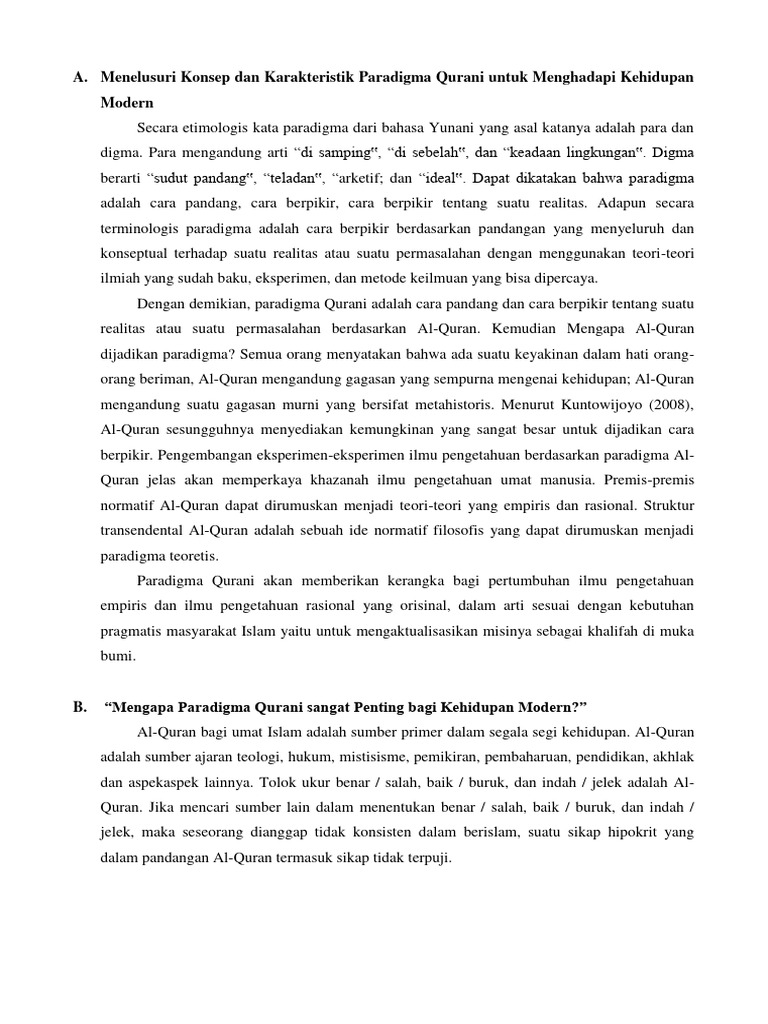 Paradigma Qurani dalam Kehidupan Modern | PDF