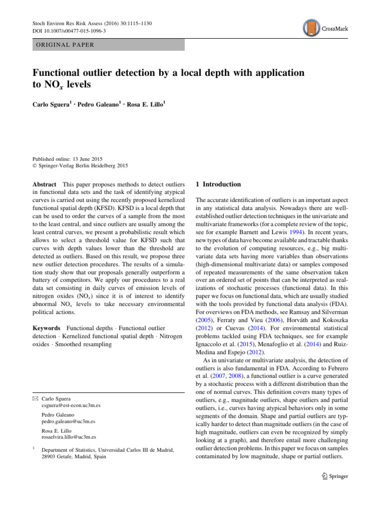 Functional Outlier Detection Pdf Teaching Methods And Materials