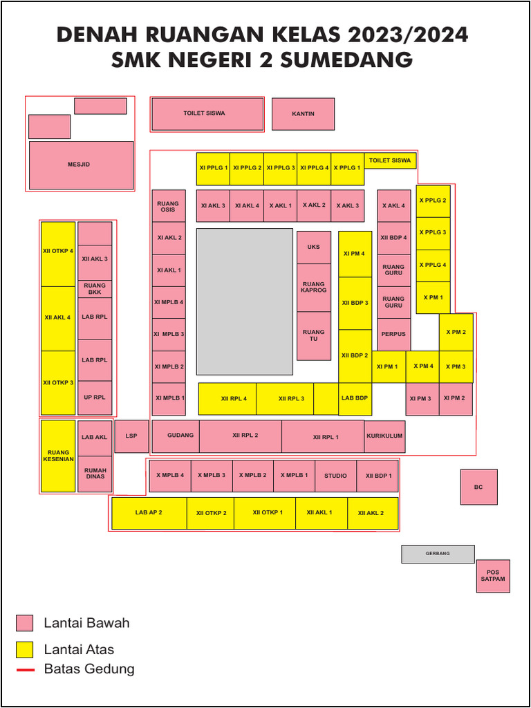Denah Ruangan Kelas 2023-2024 XII | PDF
