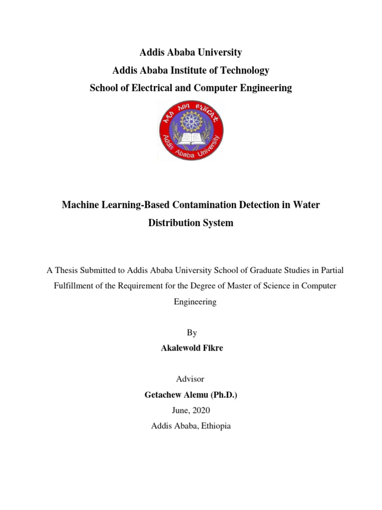 Machine Learning Based Contamination Detection In Water Distribution System Pdf