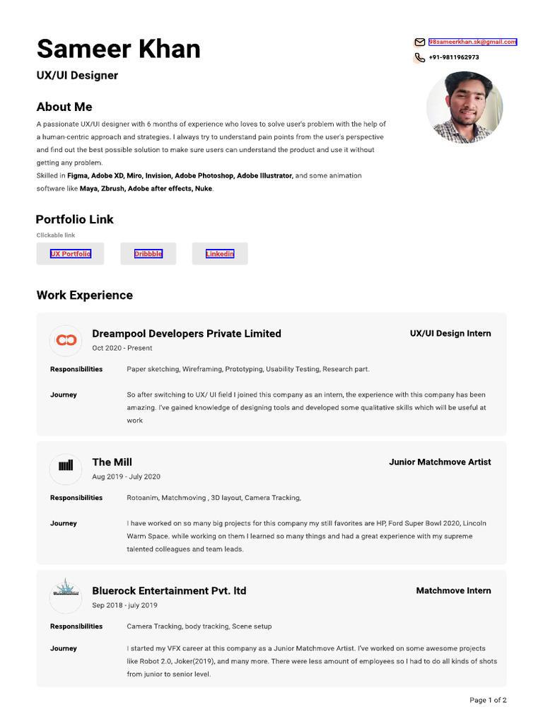 Sameer Khan Resume | PDF | Design | Computing