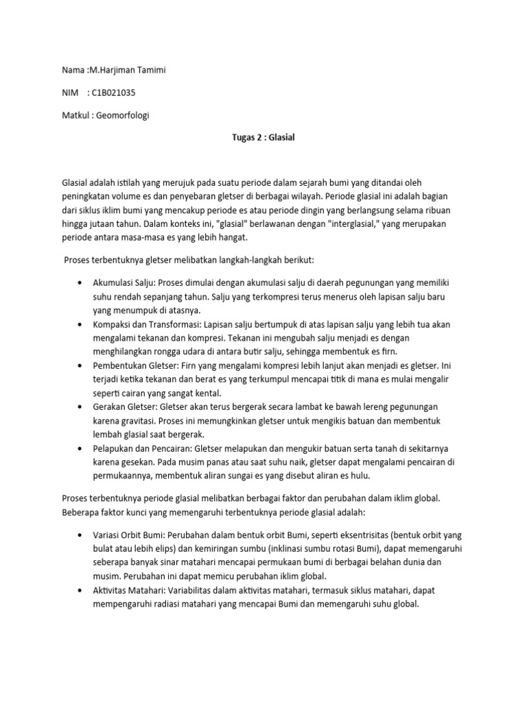 Proses Pembentukan Gletser dan Glasial | PDF | Sains & Matematika