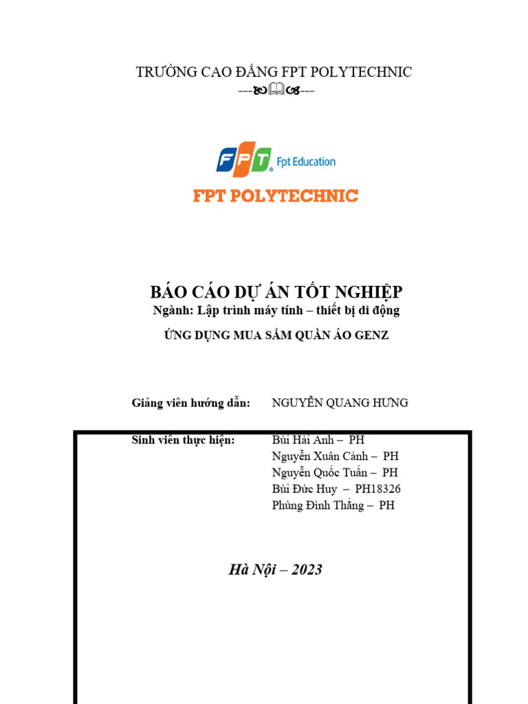Bao Cao Du An Tot Nghiep | PDF
