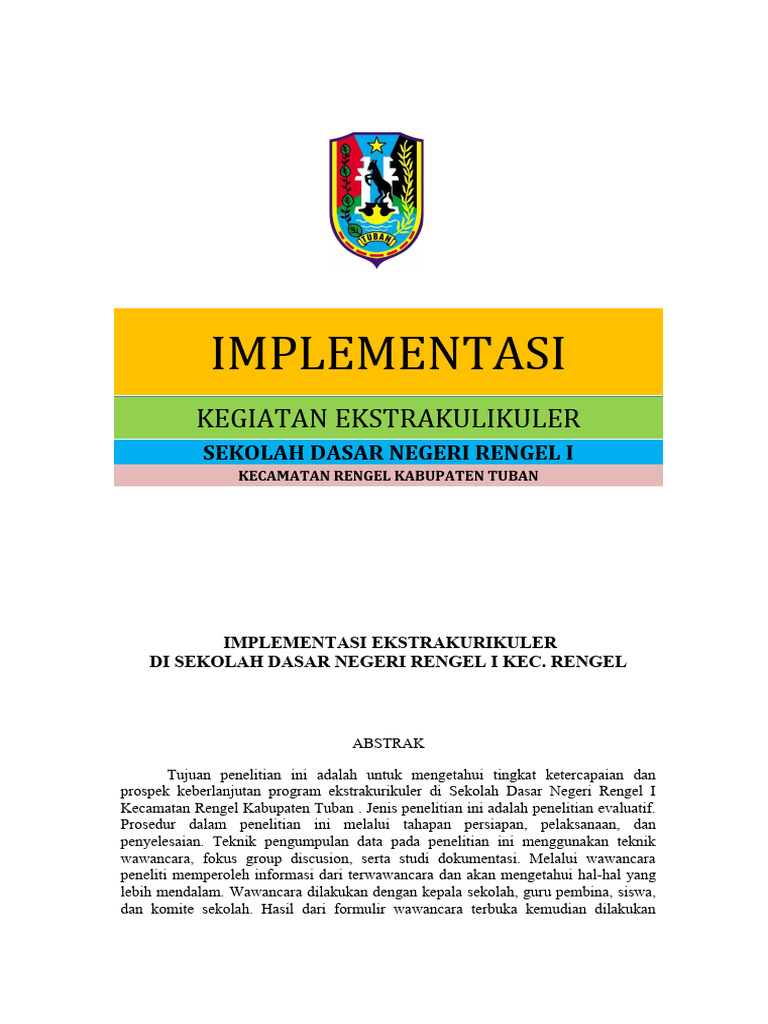 Evaluasi Ekstrakurikuler SD Rengel I | PDF | Karier & Perkembangan ...