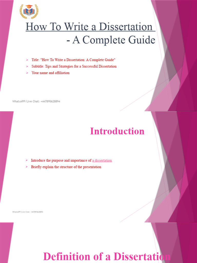How To Write A Dissertation - A Complete Guide | PDF