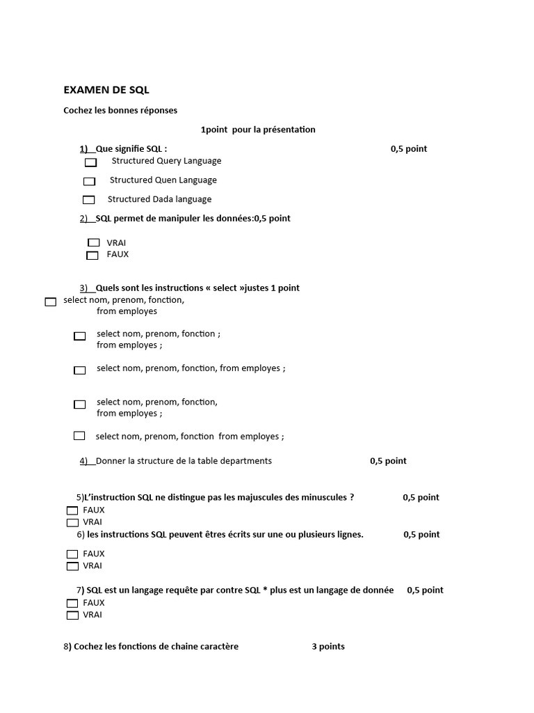 Examen De Sql Descargar Gratis Pdf Sql Salaires 3010