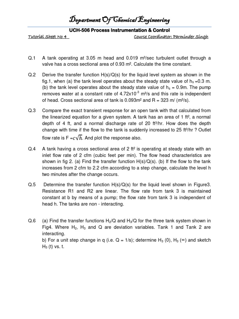 Tutorial Sheet 4 | PDF